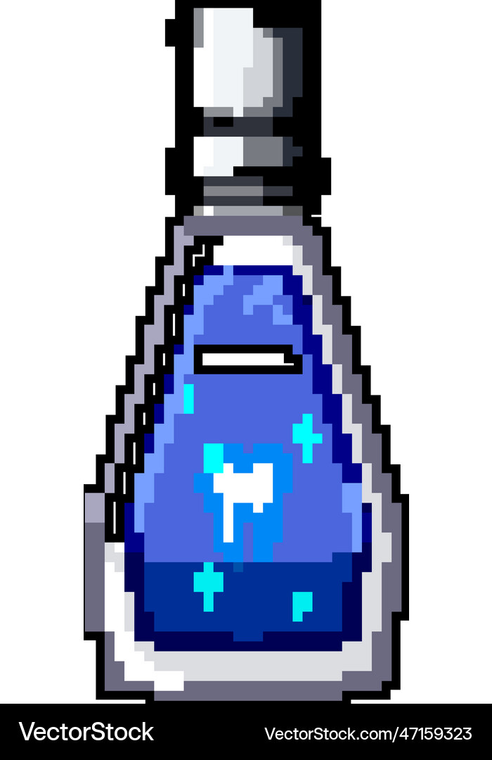 Fresh mouthwash game pixel art Royalty Free Vector Image
