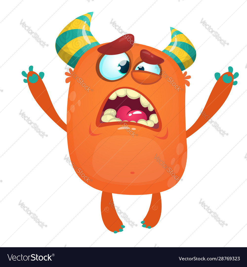 Funny cartoon monster halloween Royalty Free Vector Image