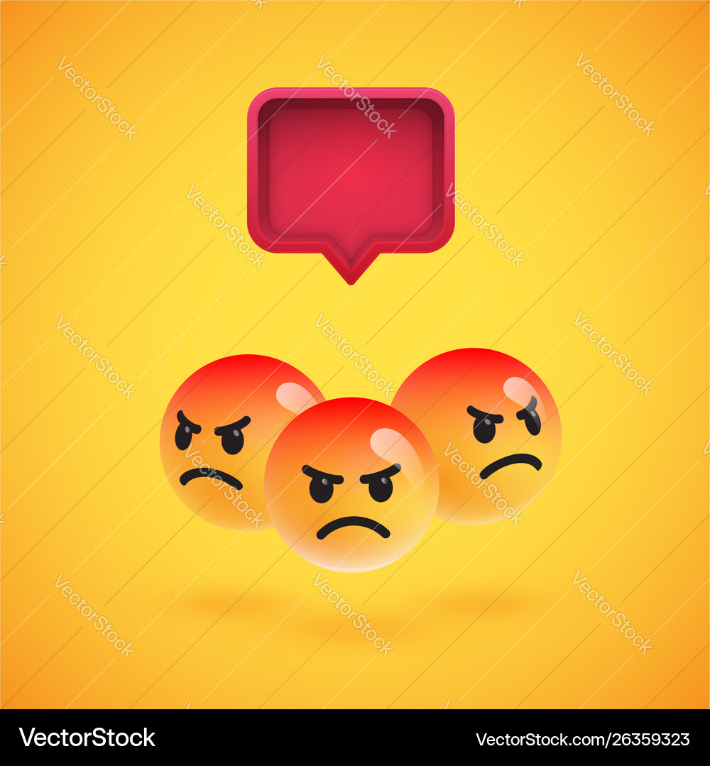 Group high detailed yellow emoticons with a 3d Vector Image