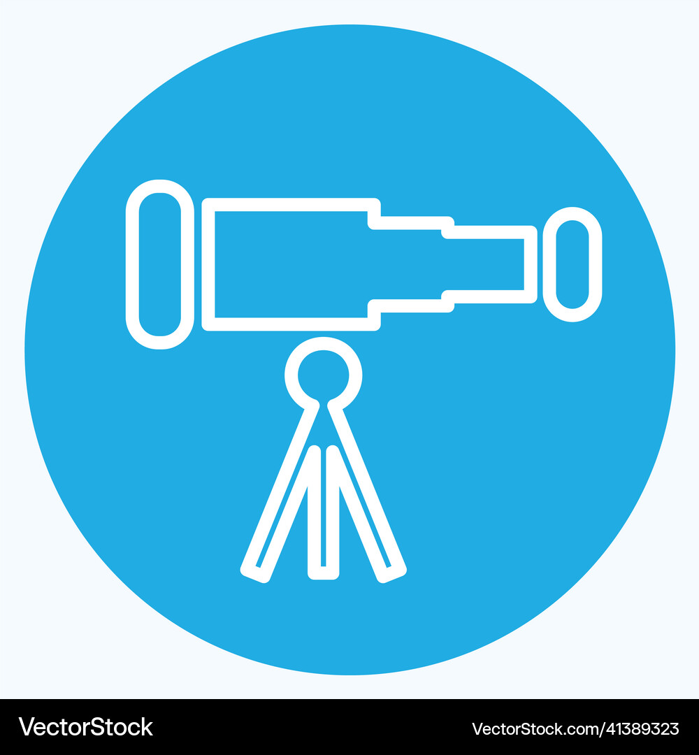 Icon telescope - blue eyes stylesimple editable Vector Image