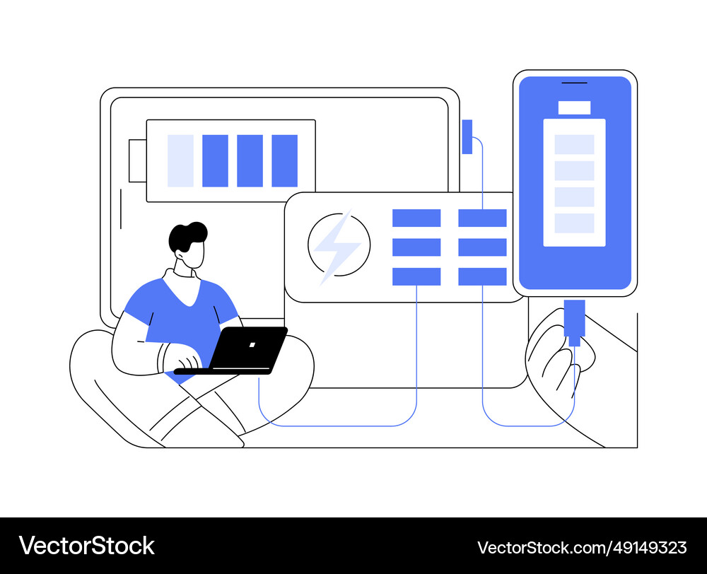 Multiport wall charger isolated cartoon Royalty Free Vector