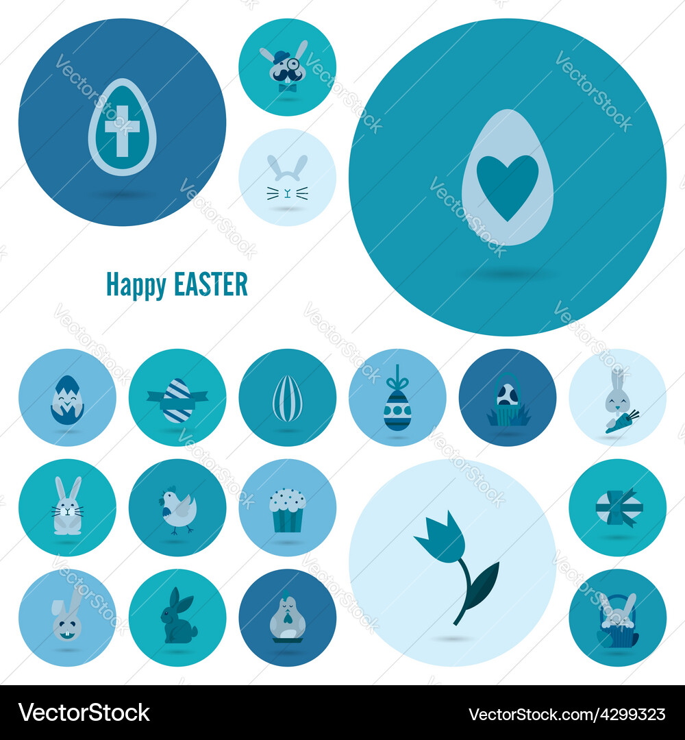 Set of the easter icons Royalty Free Vector Image