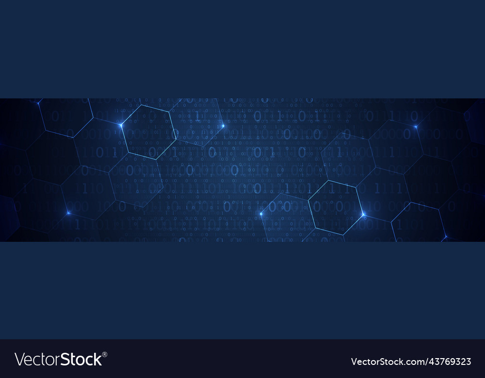 Technology background binary computer code big Vector Image