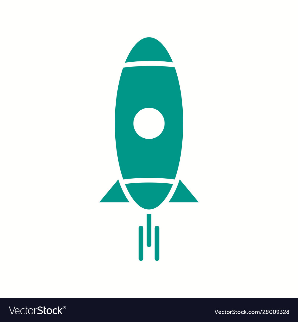 Beautiful rocket glyph icon Royalty Free Vector Image