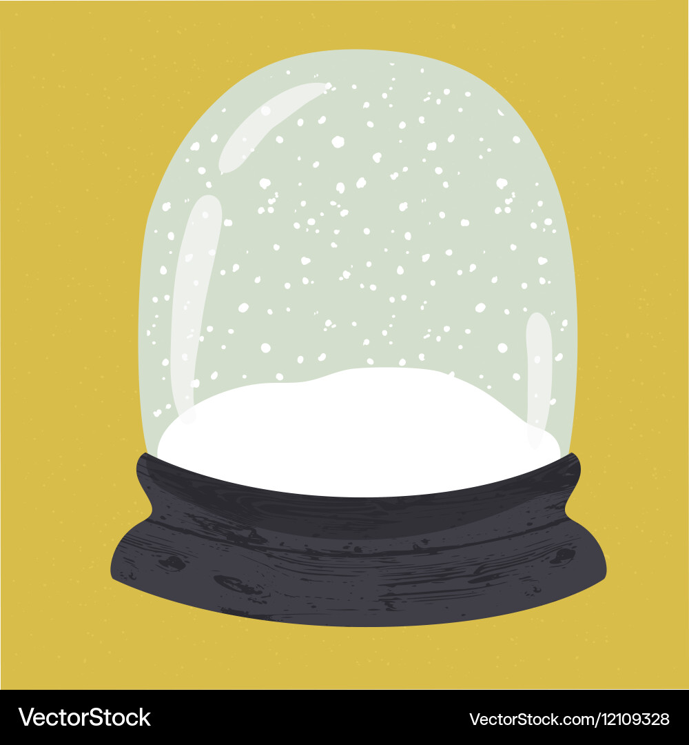 Bright of hand drawn snow globe Royalty Free Vector Image