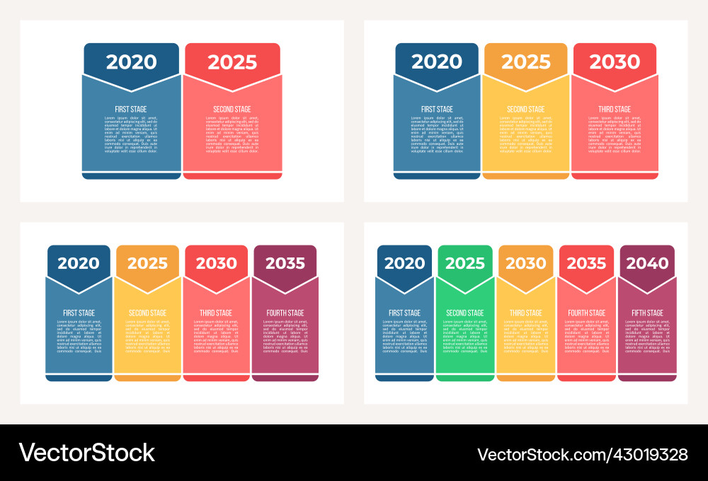 Business infographics banner chart with 2 3 4 Vector Image