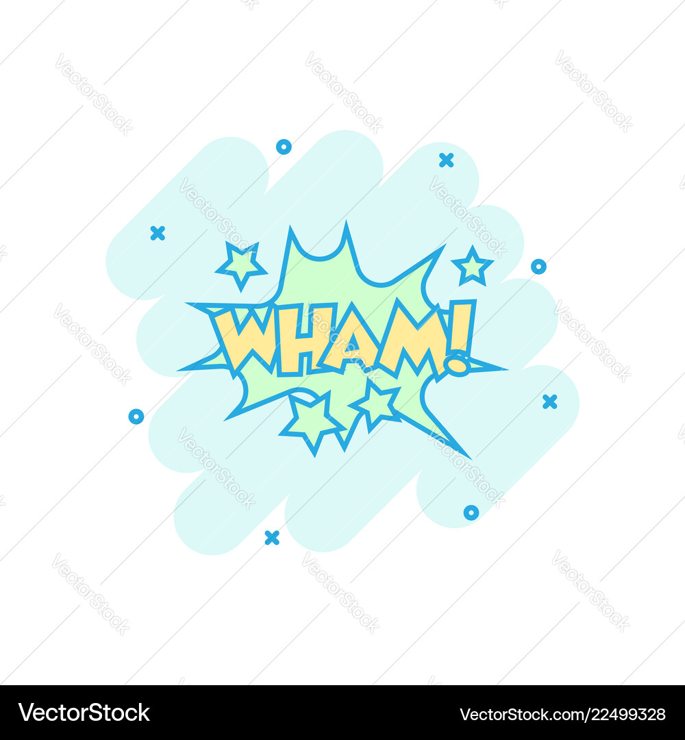 Cartoon wham comic sound effects icon in comic Vector Image