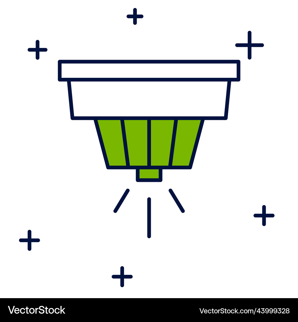 Filled outline smoke alarm system icon isolated Vector Image