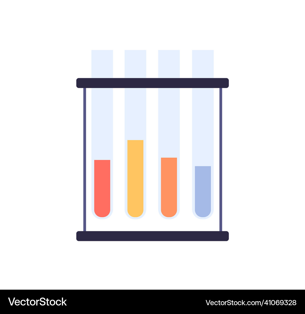 Glass test tubes on lab rack laboratory stand Vector Image