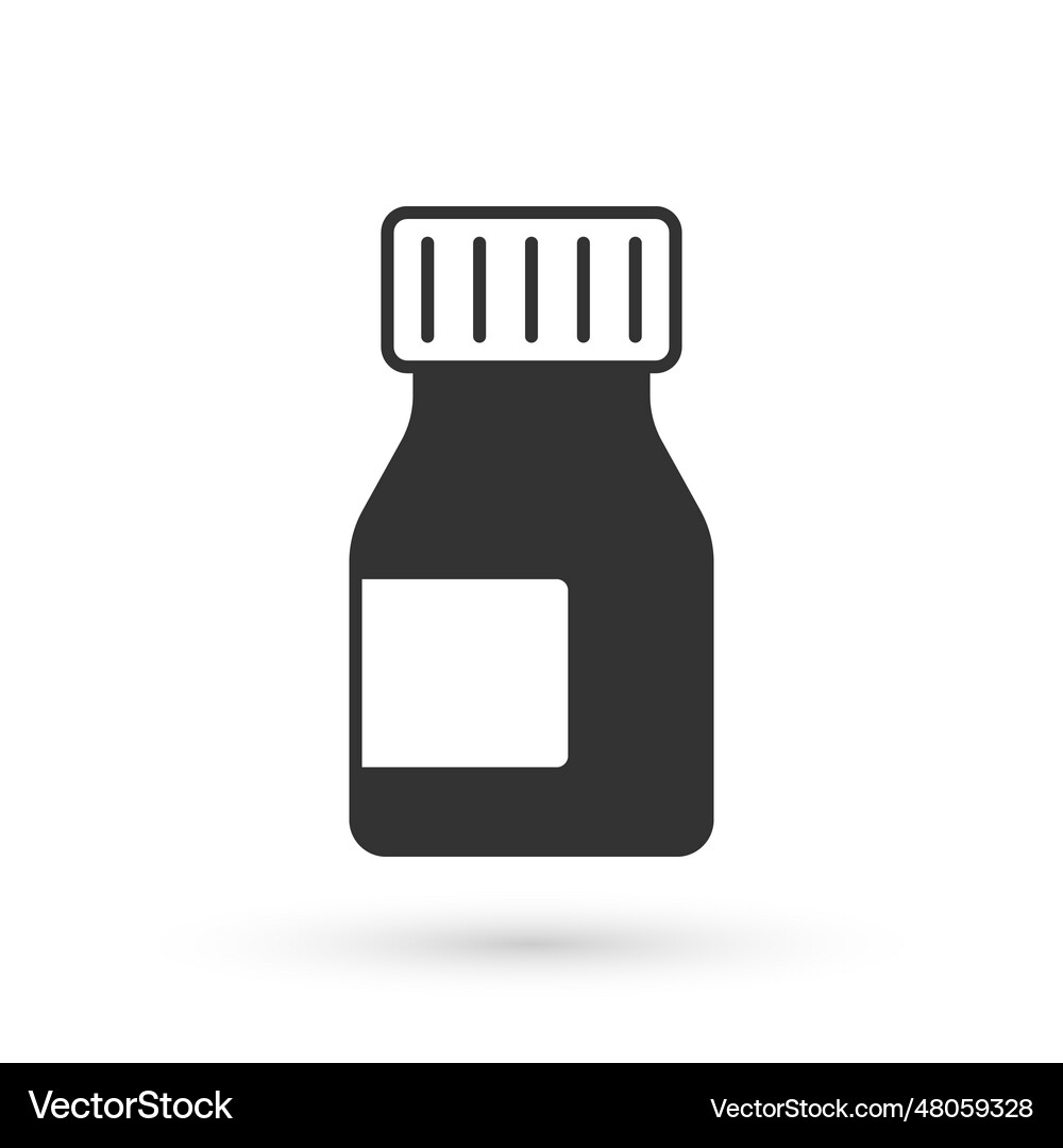 Grey vitamin complex of pill capsule icon isolated