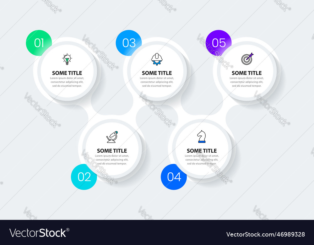 Infographic template 5 connected circles Vector Image