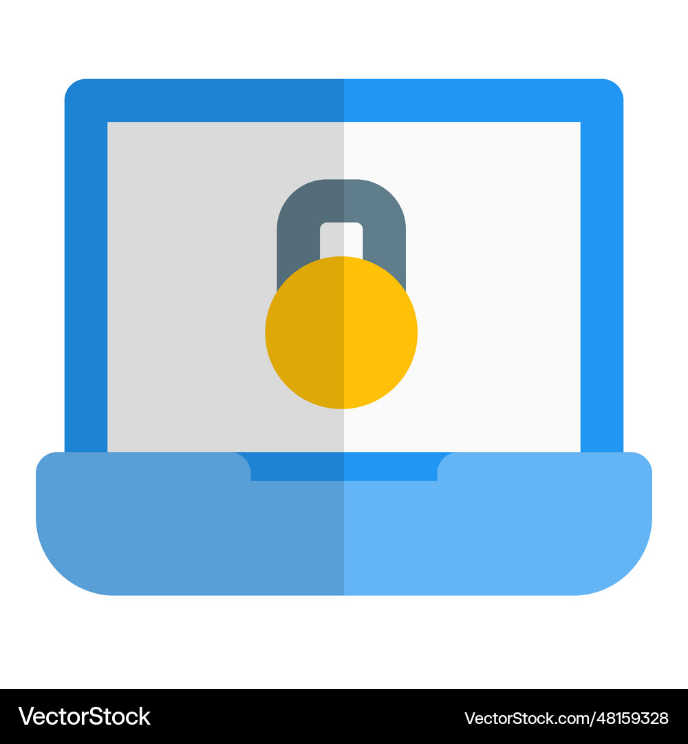 Laptop locked to prevent any unnecessary Vector Image