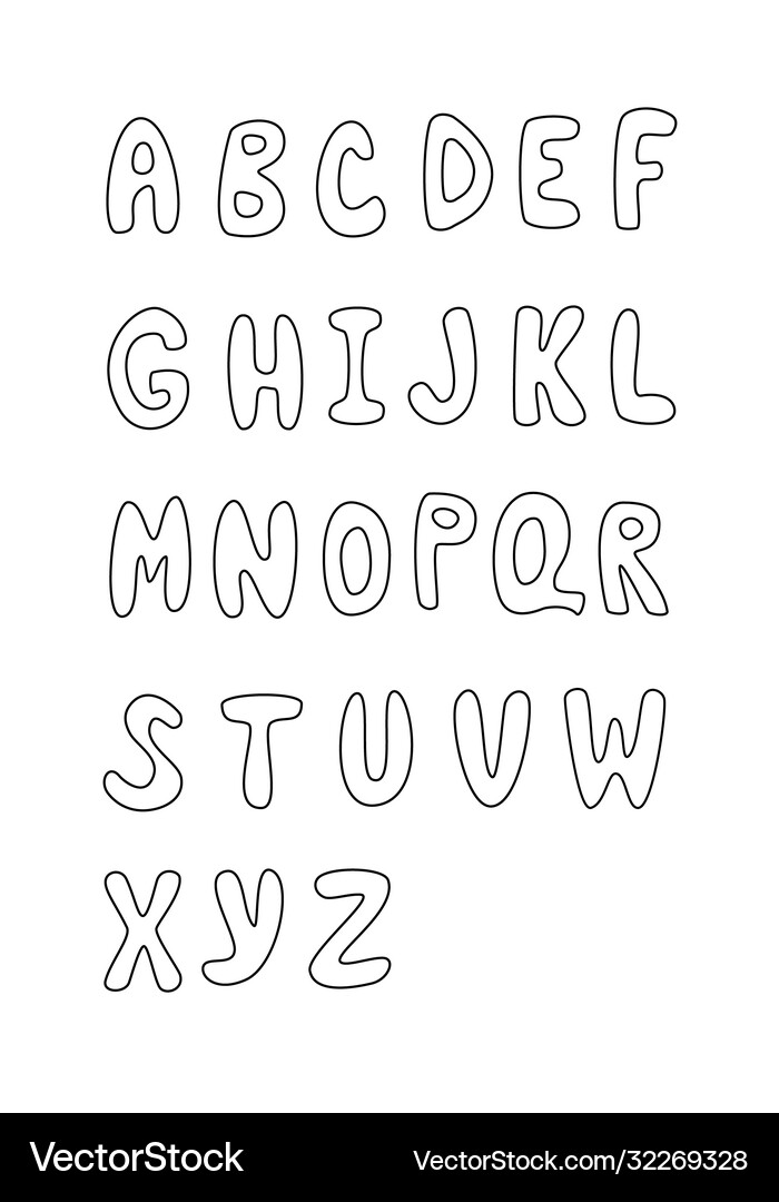Large letters english alphabet latin Royalty Free Vector