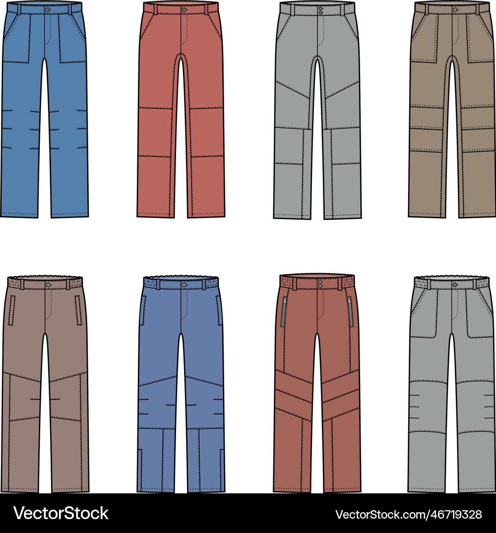 Mens work pants fashion cad Royalty Free Vector Image