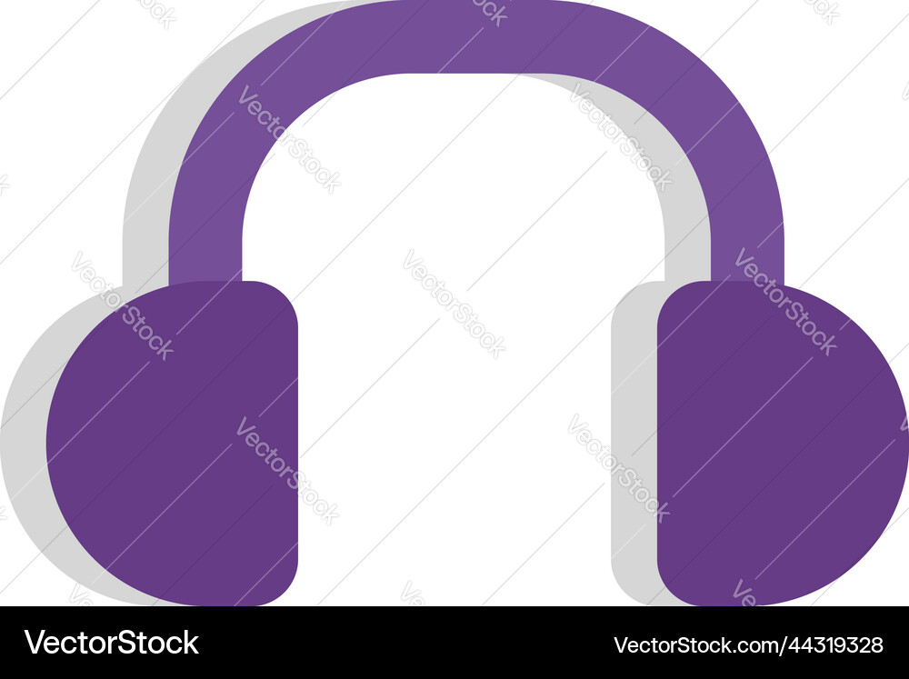 Purple headphones on white background Royalty Free Vector