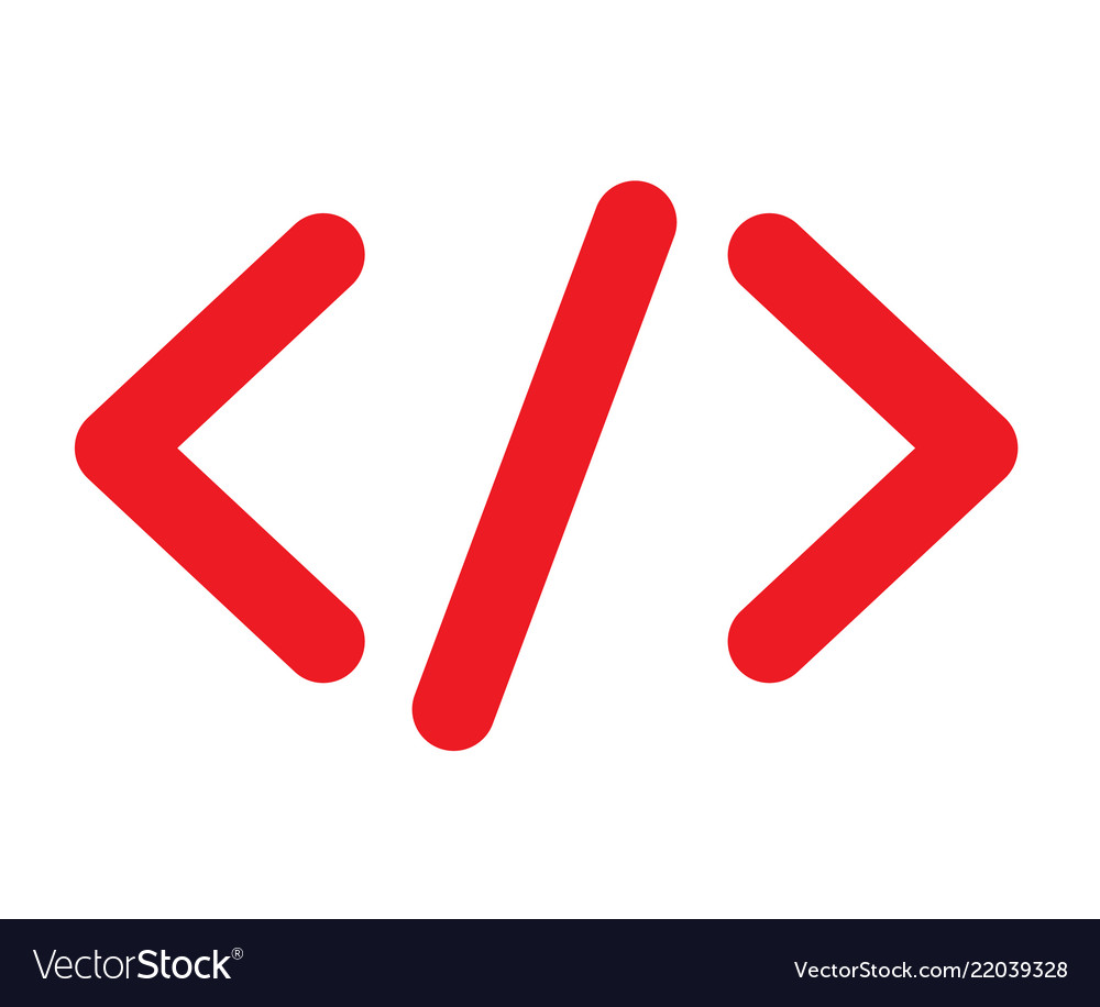 Red code sign on white background flat style Vector Image