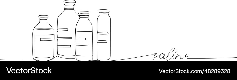 Saline bottle sodium chloride syringe injection Vector Image