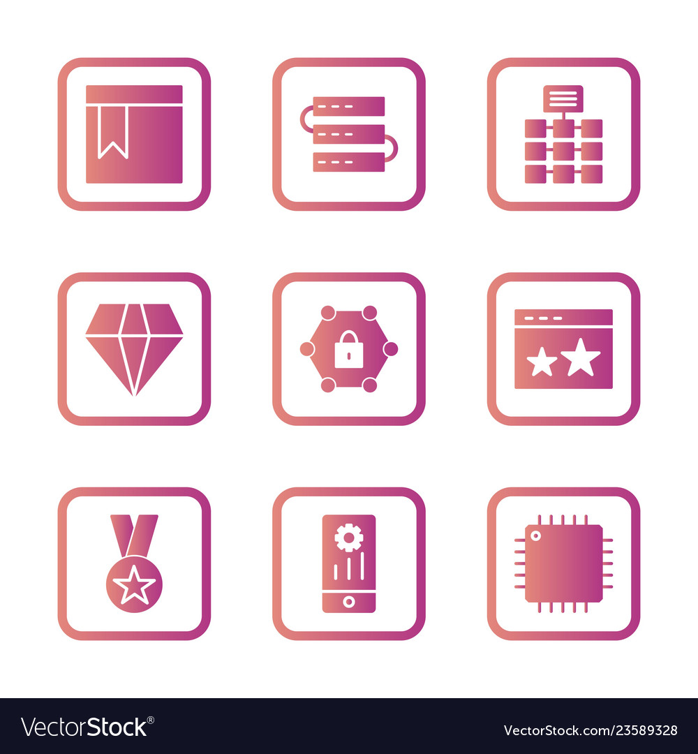 Set of seo search engine optimization icons Vector Image