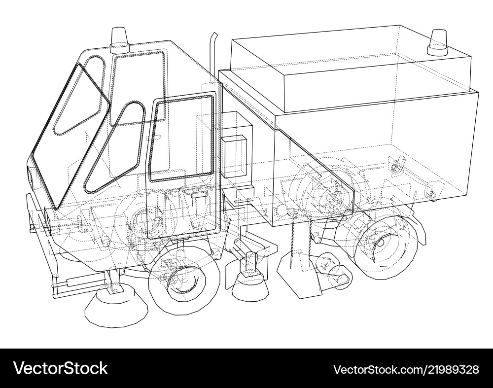 Small street clean truck concept Royalty Free Vector Image