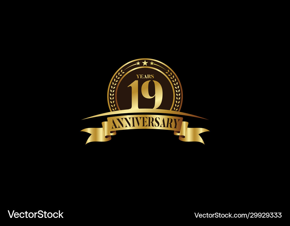 19th years anniversary logo template design Vector Image