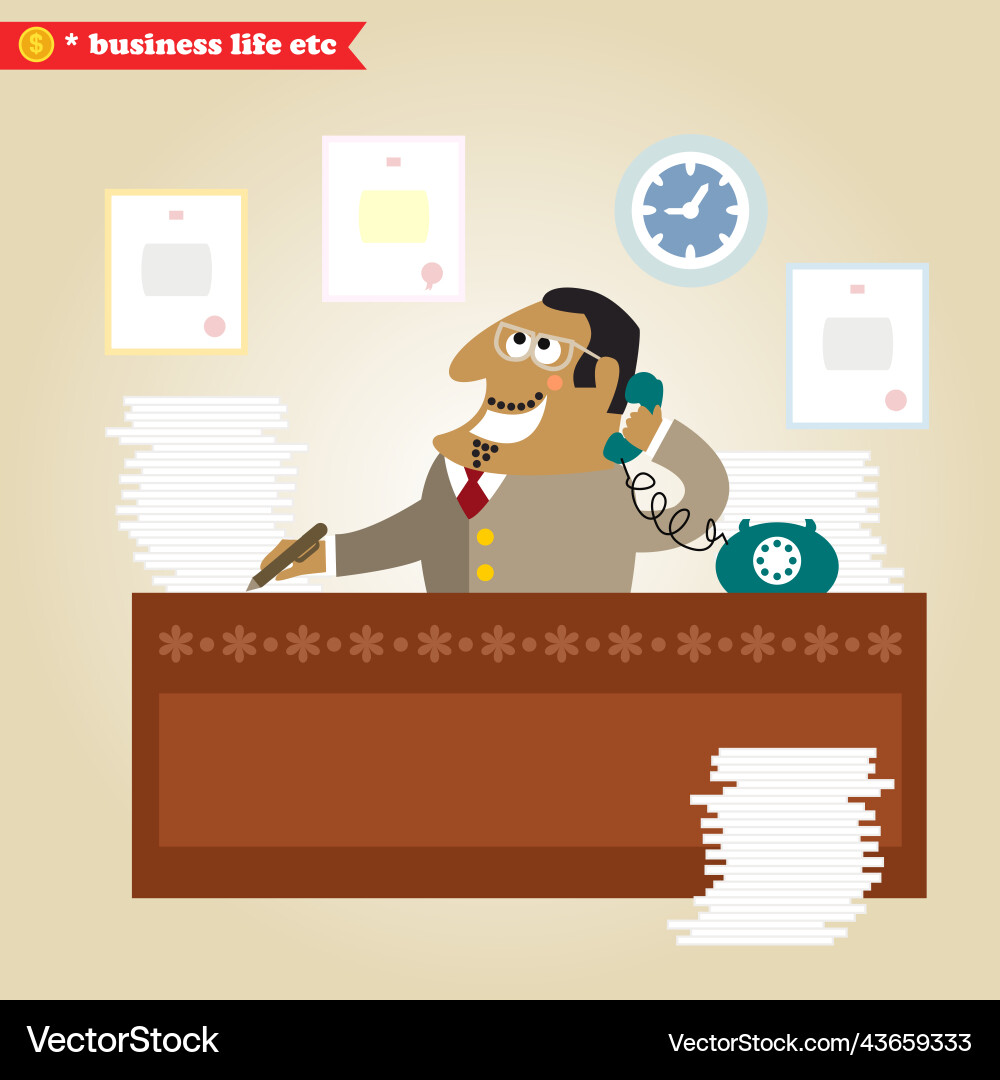Big boss good news Royalty Free Vector Image - VectorStock
