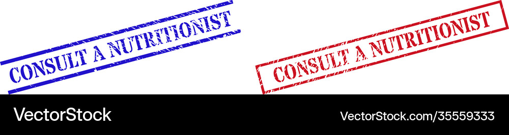Consult a nutritionist textured rubber stamp Vector Image