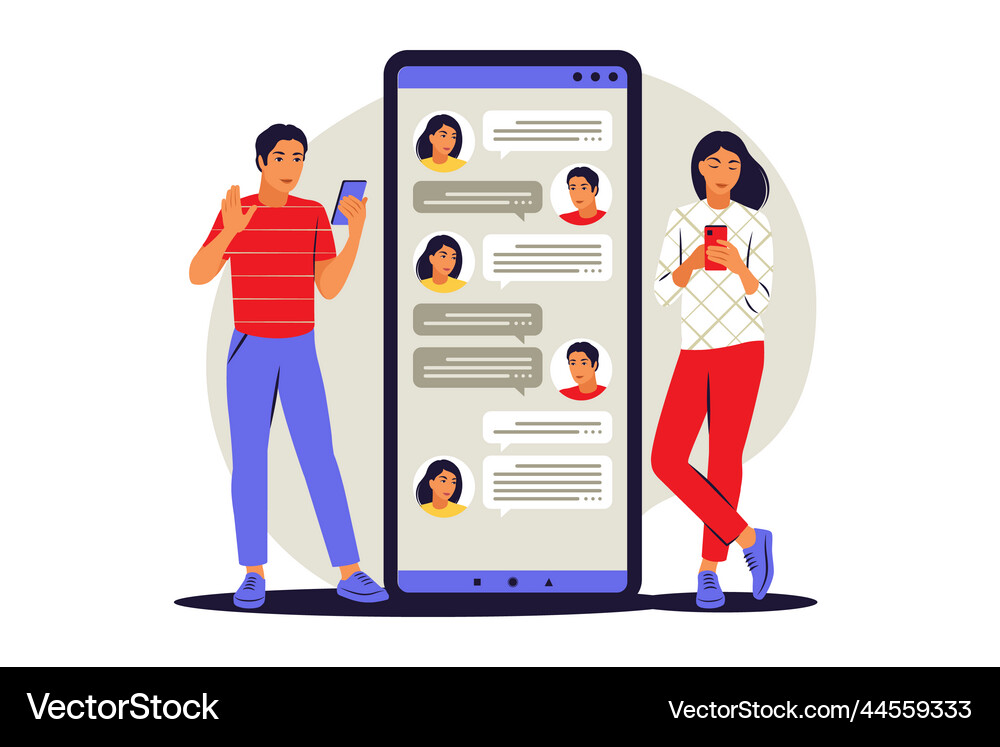 Conversation concept man and woman talking Vector Image