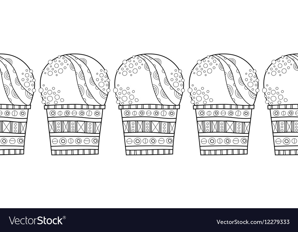 Decorative border with patterned ice cream Vector Image