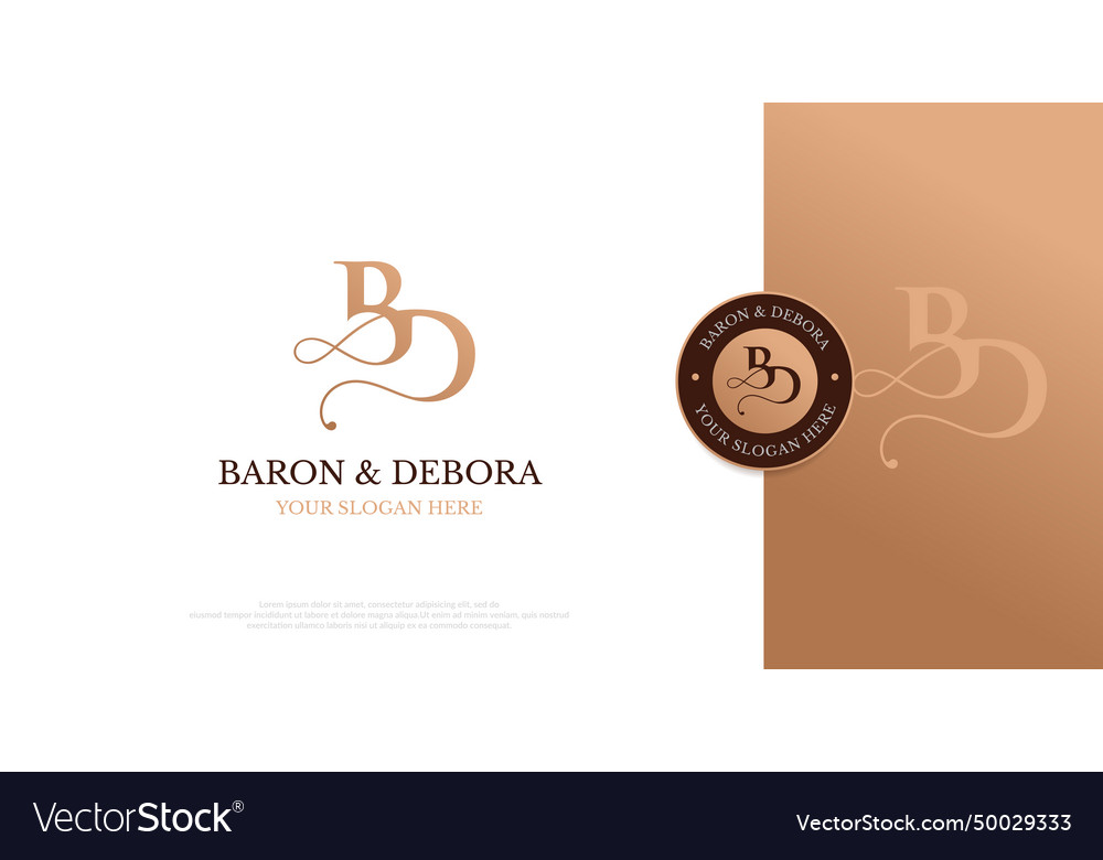 Initial bd logo design Royalty Free Vector Image