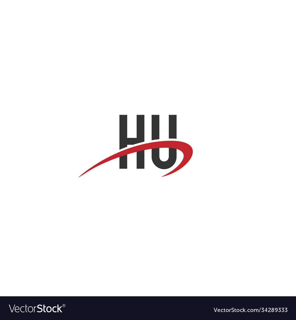 Initial letter hu linked swoosh monogram logo Vector Image