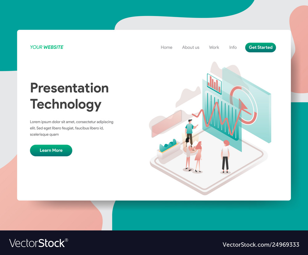 Landing page template presentation technology Vector Image Landing page template presentation technology Vector Image