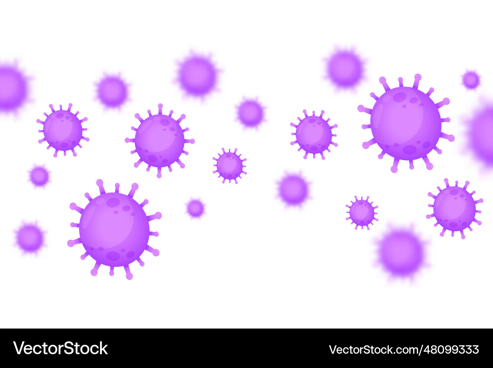 Many corona viruses floating on a white Royalty Free Vector