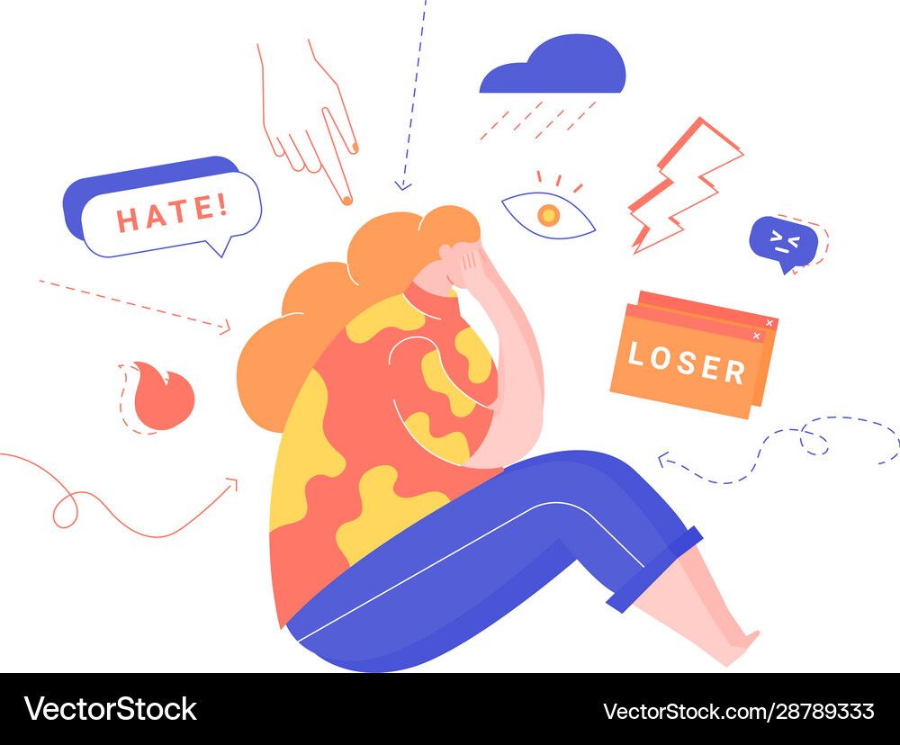 Online Harassment and Distress Royalty Free Vector Image