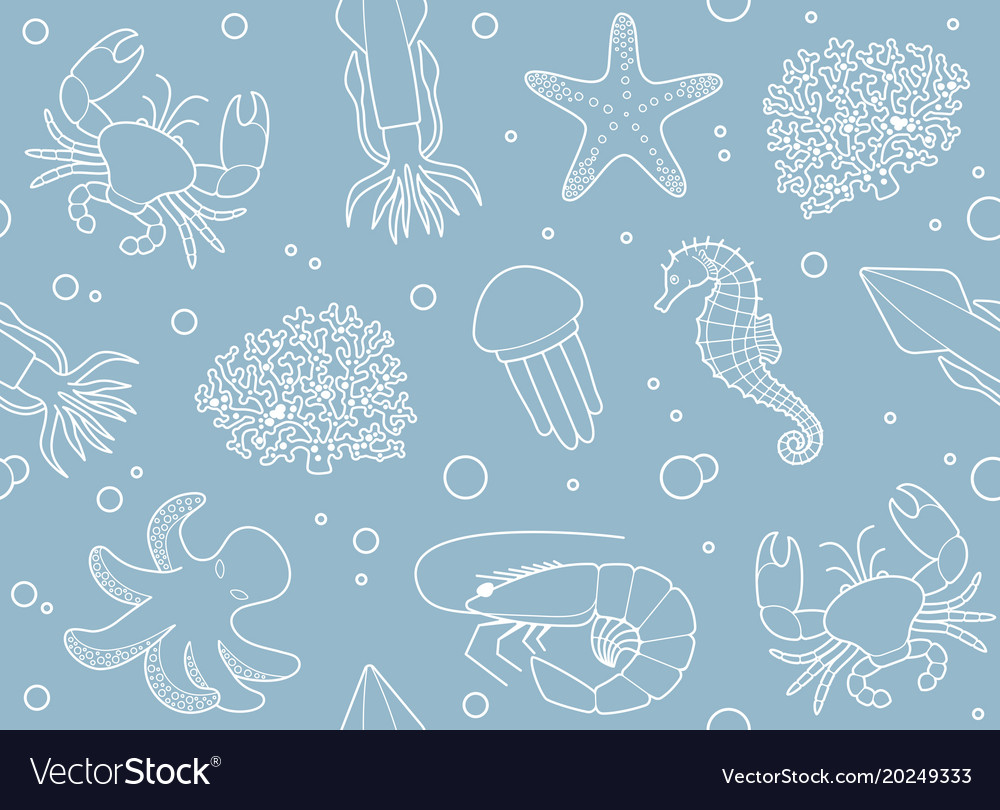 Seamless marine background Royalty Free Vector Image