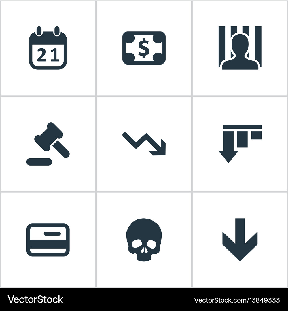 Set of simple impasse icons Royalty Free Vector Image