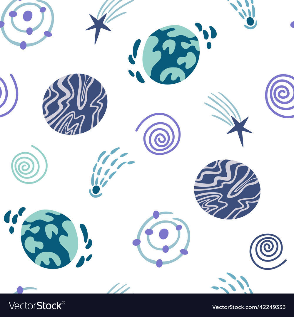 Space seamless pattern cosmic background Vector Image