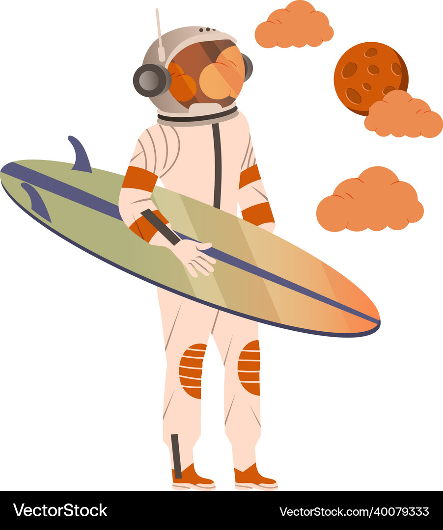 Spaceman or astronaut man character in space suit Vector Image