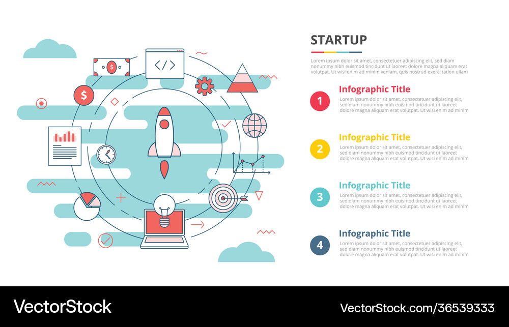 Startup business concept for infographic template Vector Image