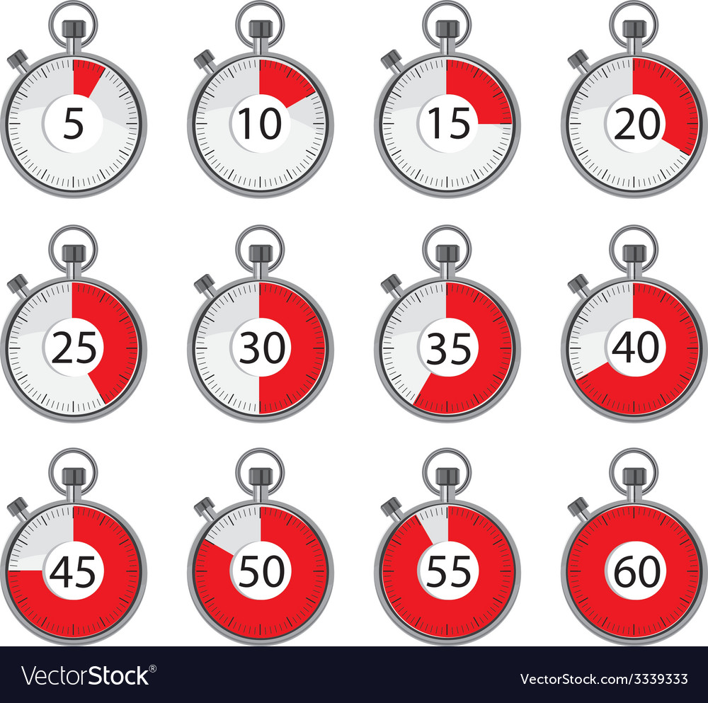 Stopwatch set Royalty Free Vector Image - VectorStock
