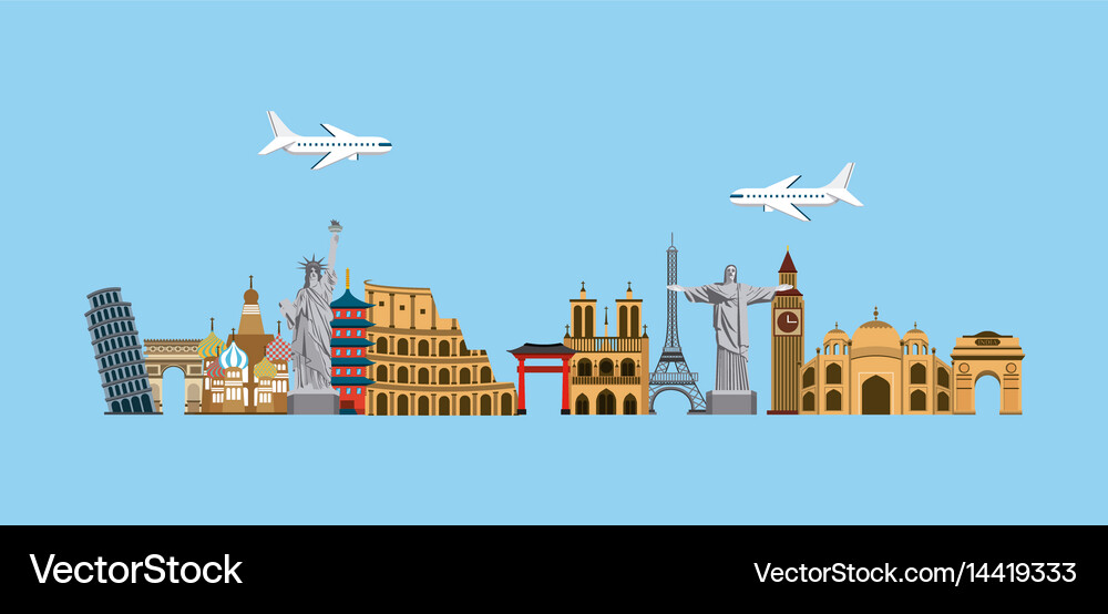 Travel and tourism design Royalty Free Vector Image