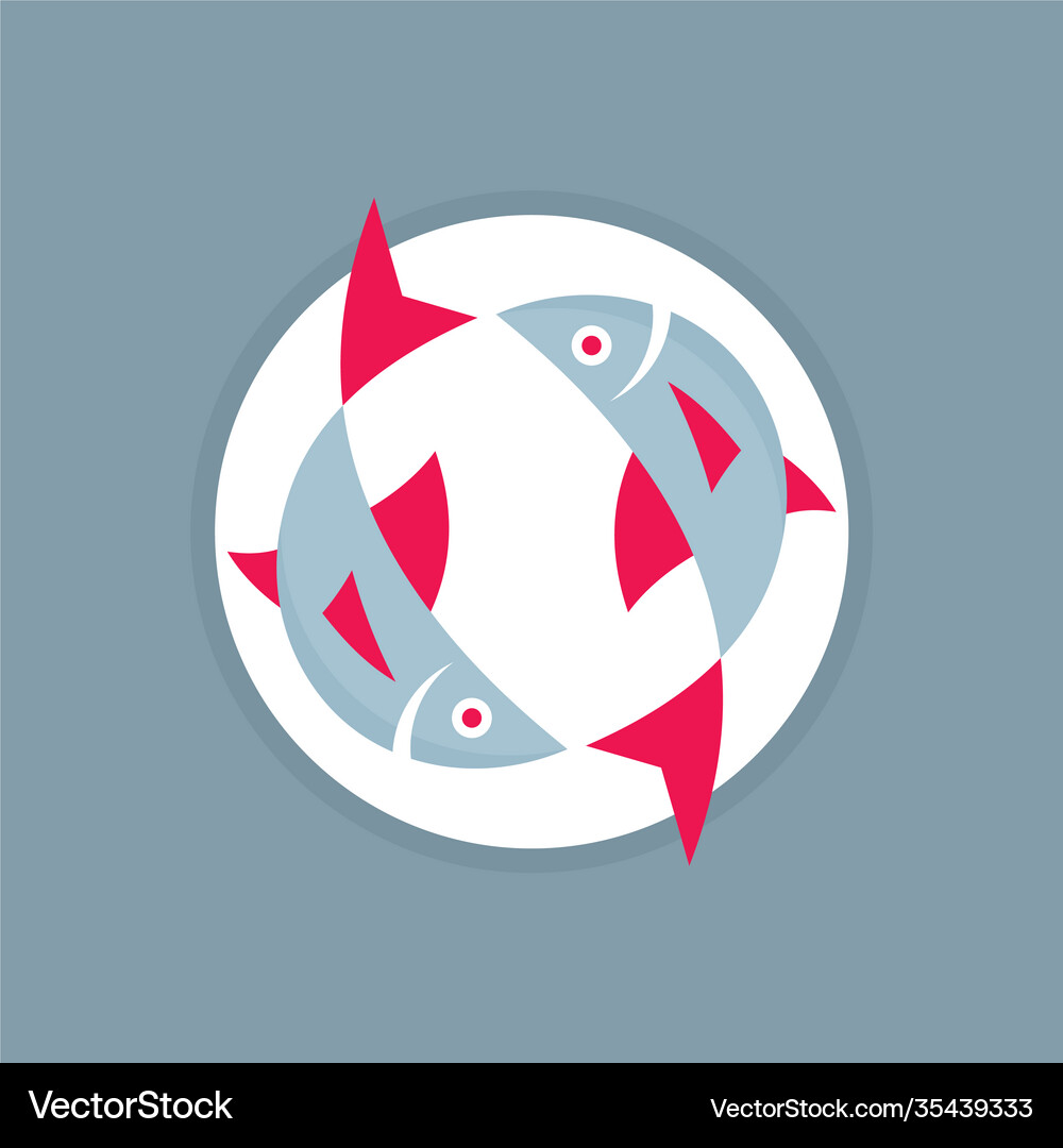 Two fishes - logo template concept Royalty Free Vector Image