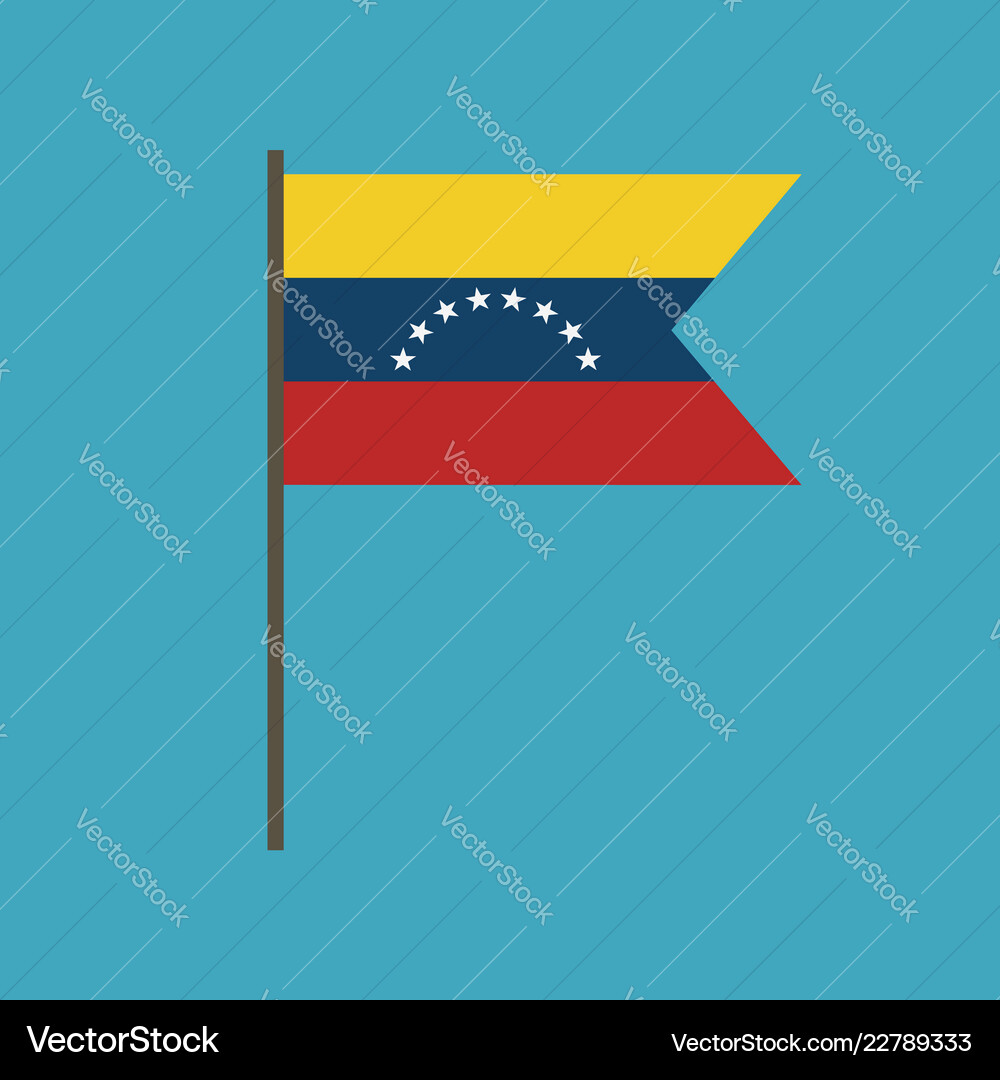 Venezuela flag icon in flat design Royalty Free Vector Image