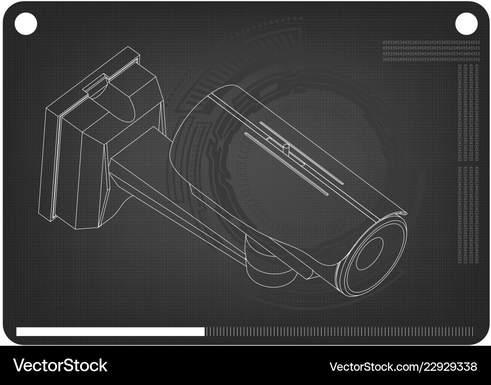 3d model of surveillance camera on a black Vector Image