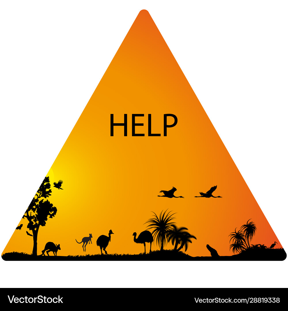 Australian fauna and florai n triangular help sign