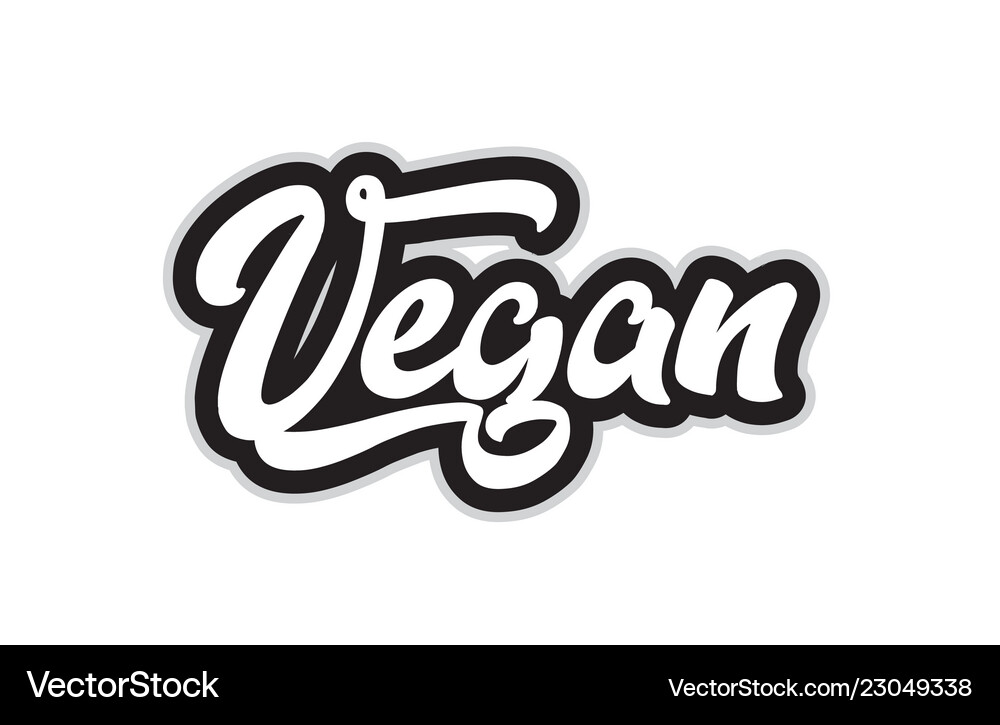 Black and white vegan hand written word text Vector Image