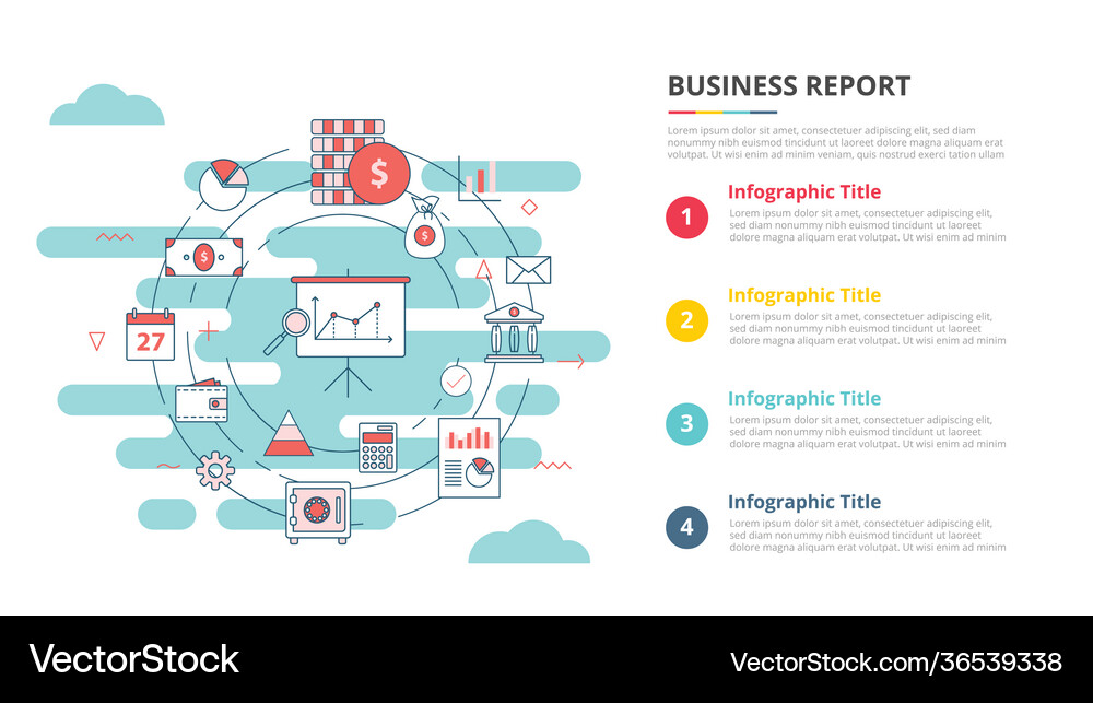 Business report concept for infographic template Vector Image
