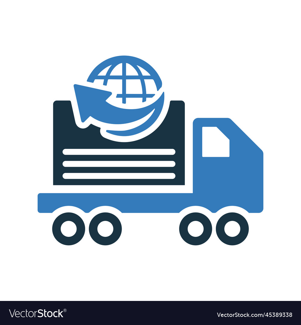 Cargo container export icon simple editable Vector Image