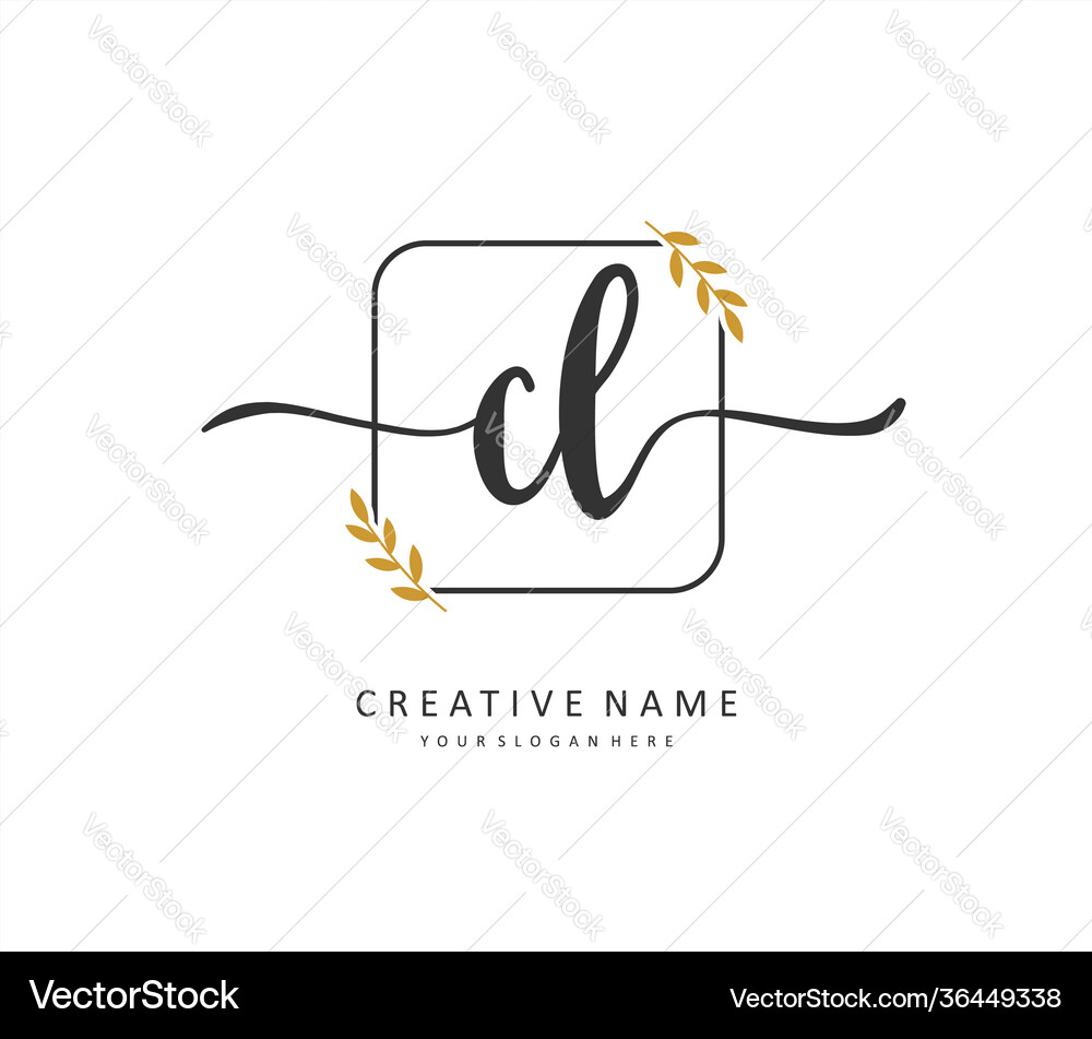 Cl initial letter handwriting and signature logo Vector Image