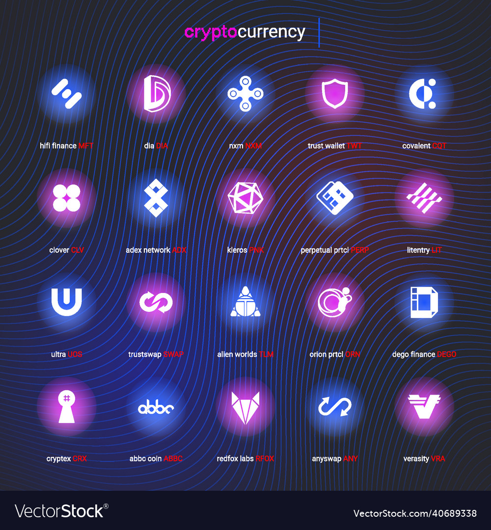 Crypto currency coins digital payment system Vector Image