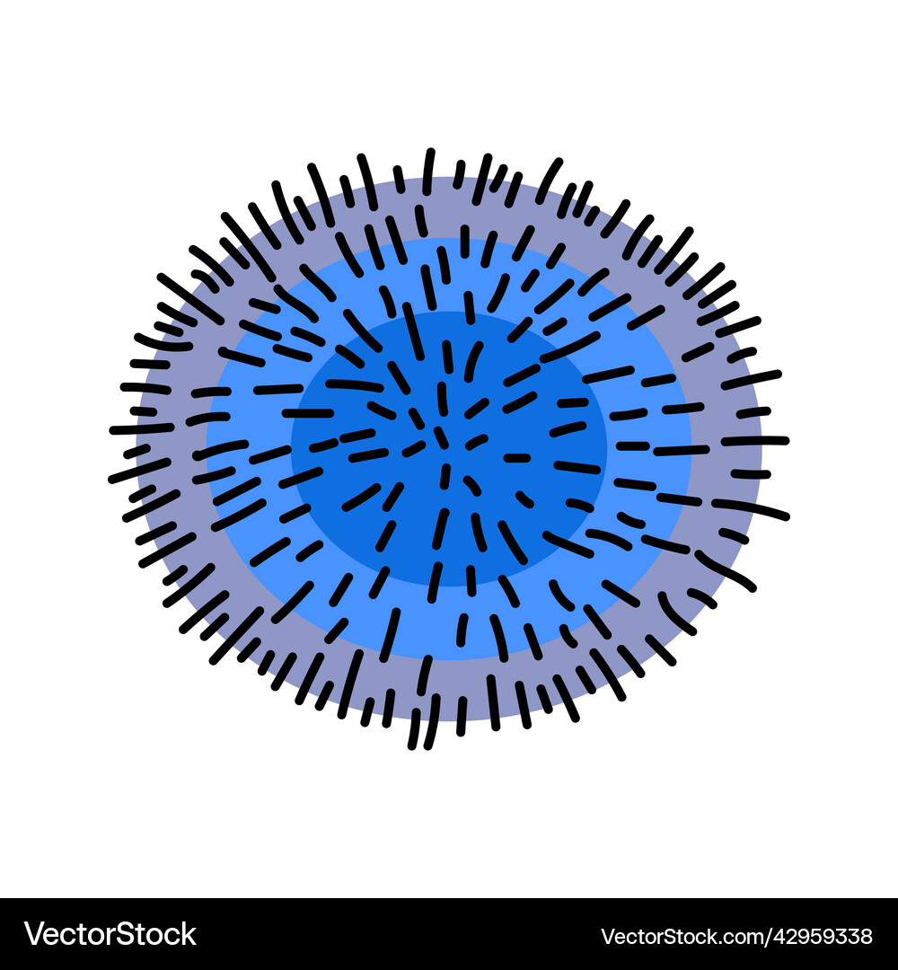 Echinus color line marine mammals Royalty Free Vector Image